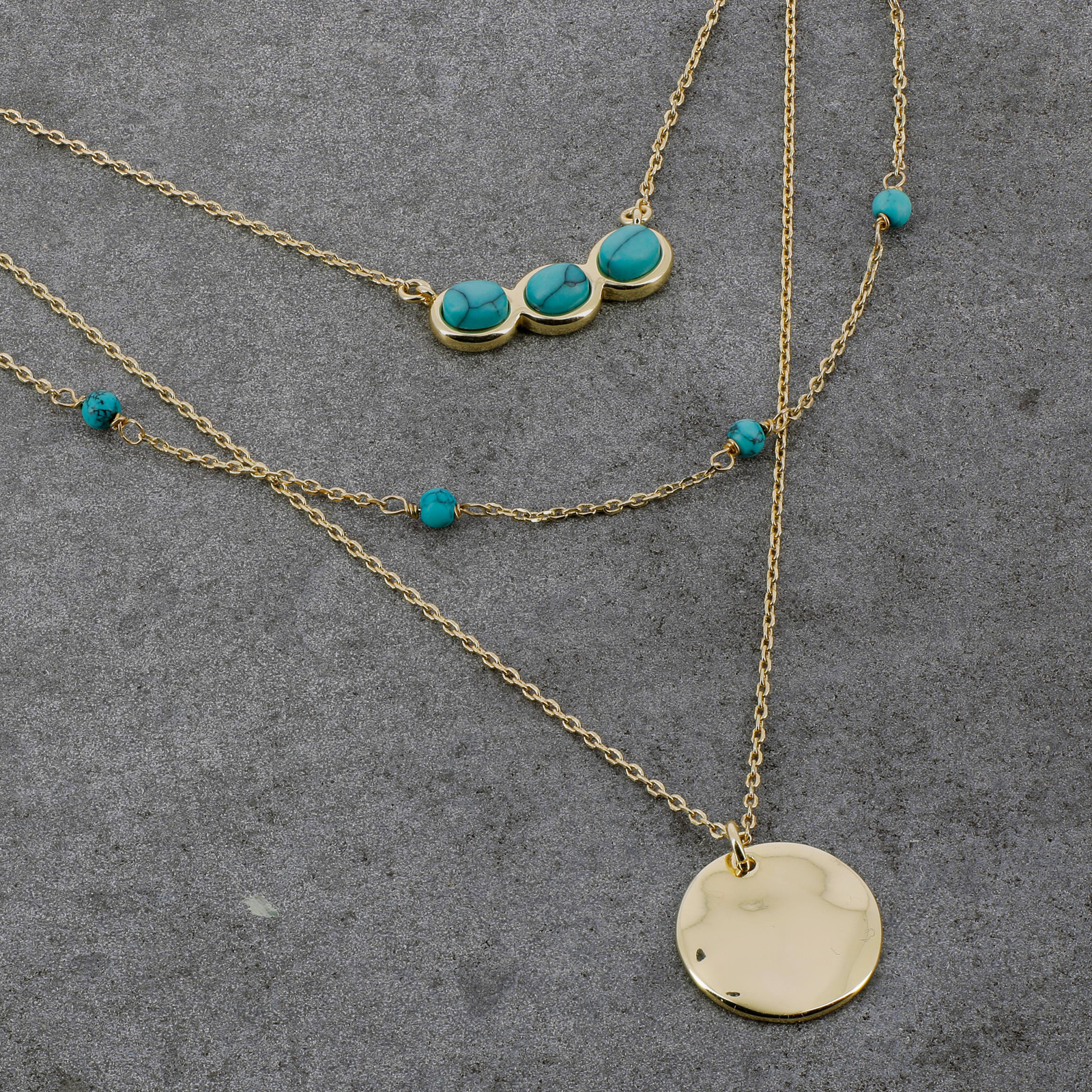 Collier 3 rangs turquoise | Nature & Découvertes