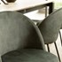 Tom - lot de 2 chaises dossier arrondi tissu velours vert pieds noir