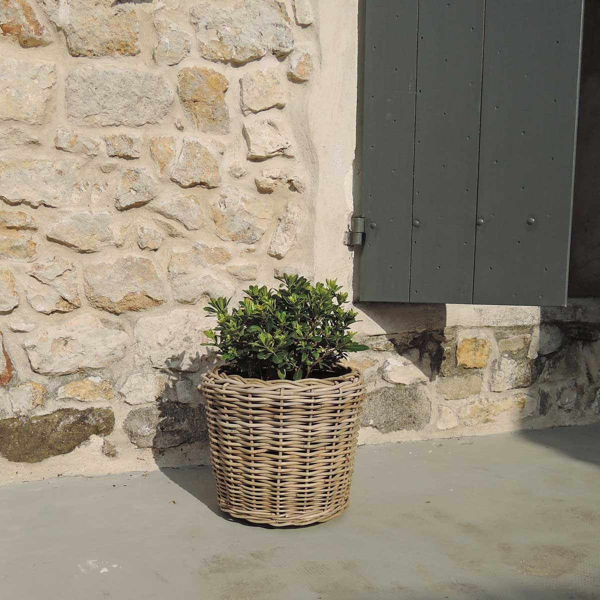 Pot de fleur rond en rotin tressé | Nature & Découvertes