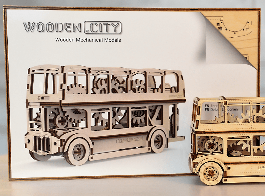 Maquette en bois, bus a imperiale | Nature & Découvertes